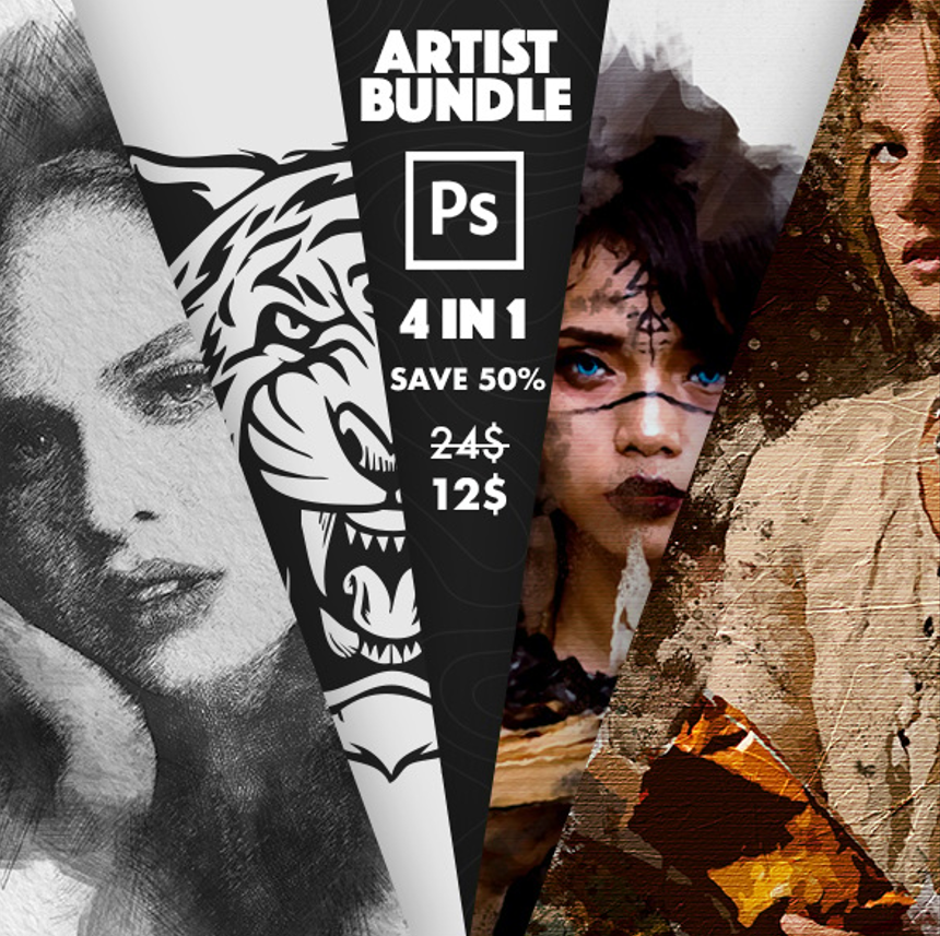4 in 1 Artist Bundle Photoshop Actions – TwnDeals